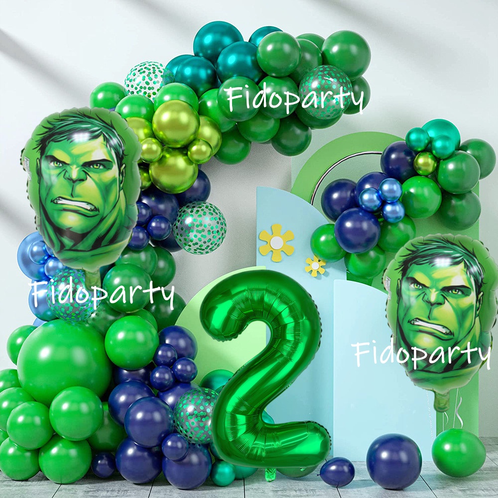 Superhero Thme Hulk Balloon 32inch Green Number Balloons Party ...