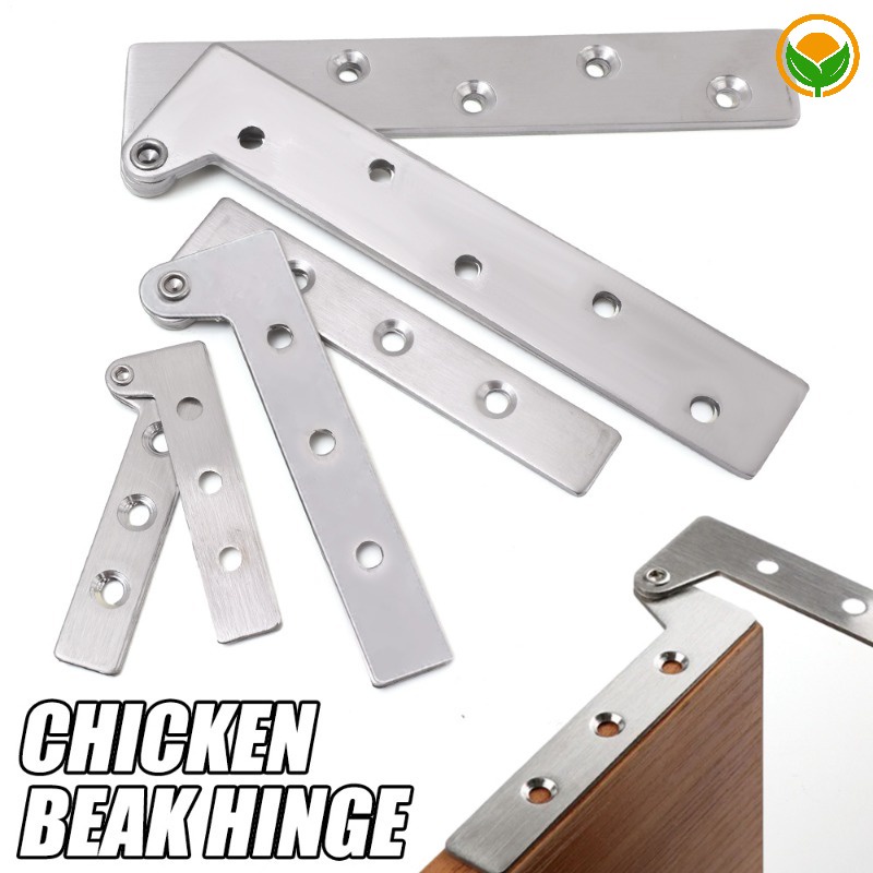 2Pcs 360 Degree Rotating Stainless Steel Chicken Beak Hinges / Wooden ...