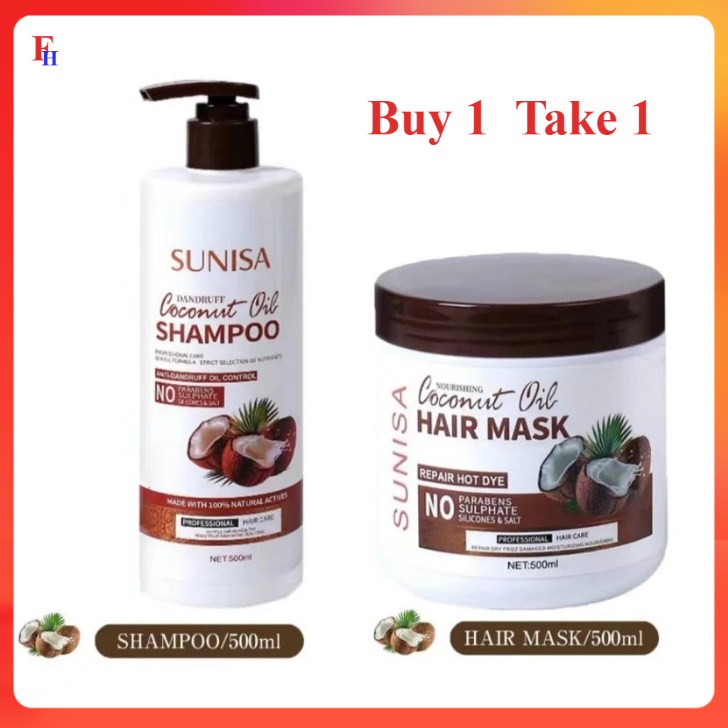 FH Coconut shampoo Coconut oil Shampoo and conditioner Anti-Dandruff Repair Damage 500ml ...
