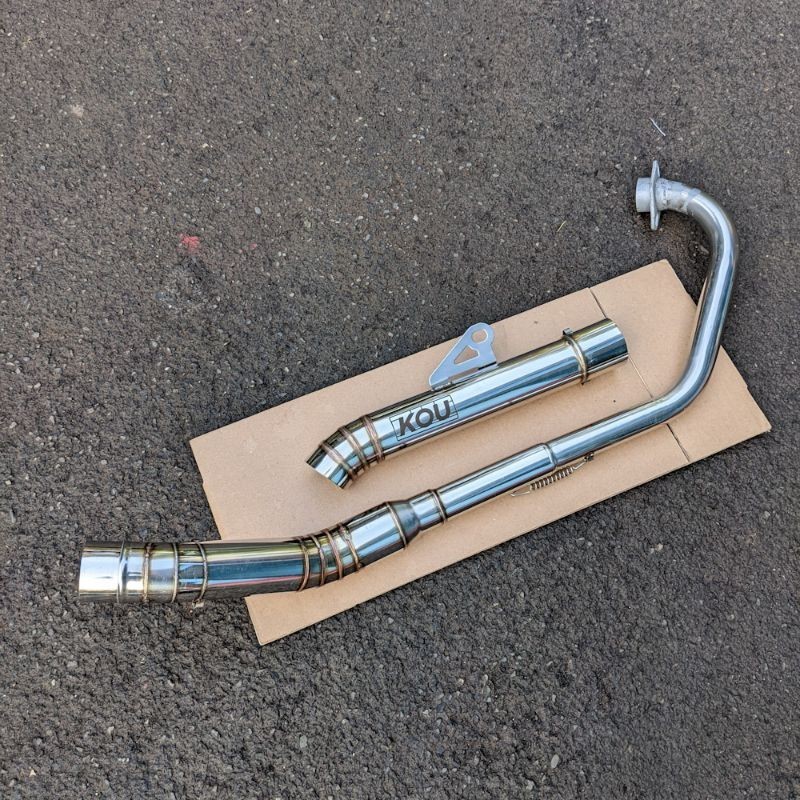 Open Spec pipe exhaust Kou canister tube type 51mm for Tmx 125 155 Rusi ...