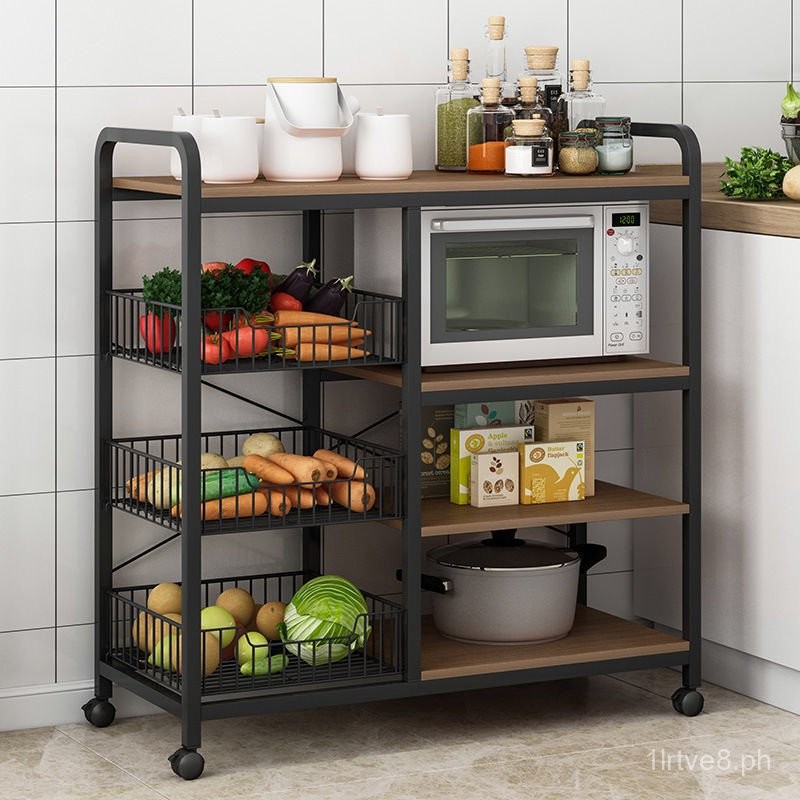 Movable Kitchen Storage Rack Floor-standing Multi-layer Microwave Oven ...