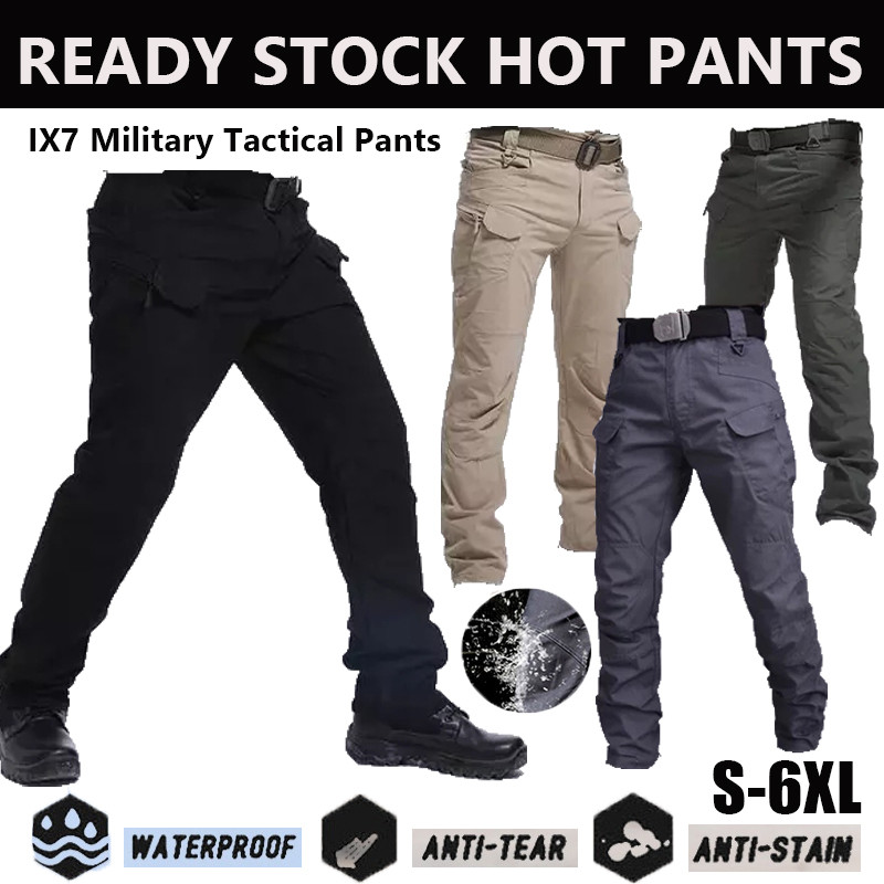 IX7 tactical pants waterproof multi-pocket stretchable Cargo pants Hiking Pants for men | Shopee ...