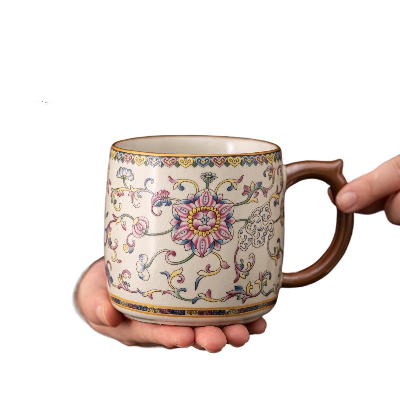 ♪i Yuan i Wrapping Zhi ian Beige Ruyao Mug Water Cup High-grade Ceramic ...