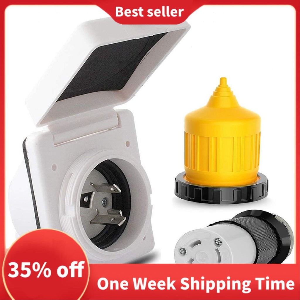 Available 30AMP RV Power Inlet Outlet Shore Power Kit W/Boot Cord ...
