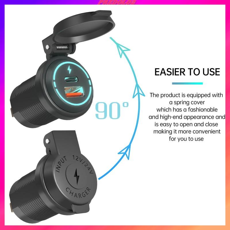 [Predolo2] Modified USB Charger Socket PD Type C + QC 3.0 with 60cm ...