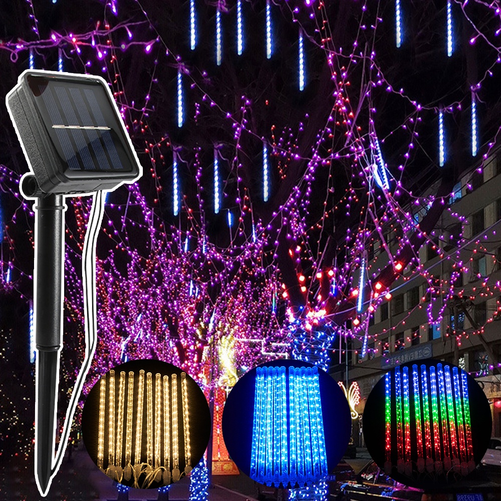 Meteor Shower Solar Led Rain Lights Waterfall Led Solar Light Outdoor ...