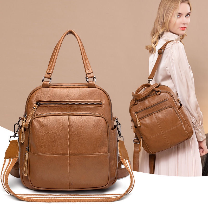 Genuine Genuine Leather Female Bag Paul Genuine Leather Backpack Female ...