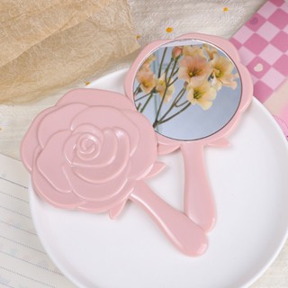 Travel Protable Hand-held Makeup Mirror / Vintage Rose Handheld Vanity ...