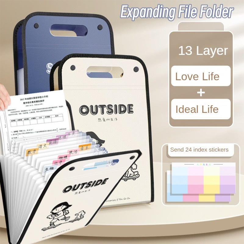 A4 Expanding File Folder Organ Bag Documents Pouch Paper Organizer File ...