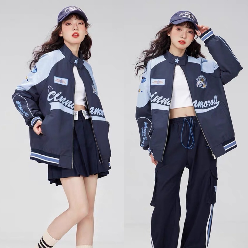 American Vintage Cinnamoroll Embroidered Baseball Jackets Women's New ...