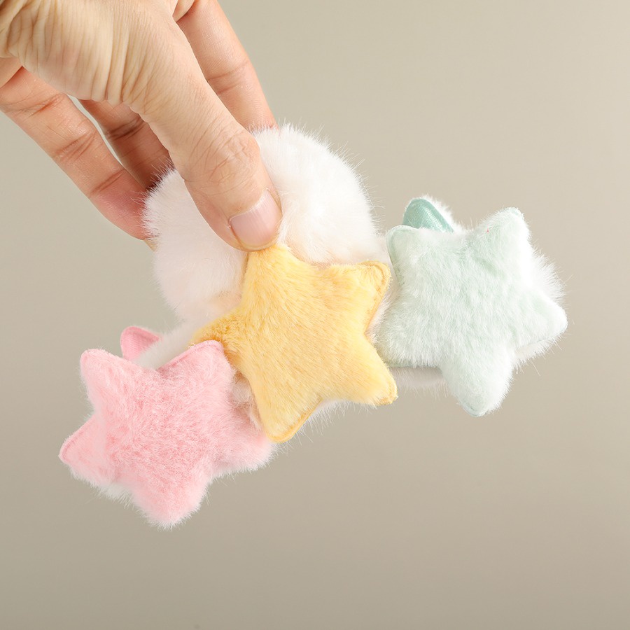 Korean 15cm Plush Star Hair Clip Cute Soft Five-pointed Star Hairpin ...
