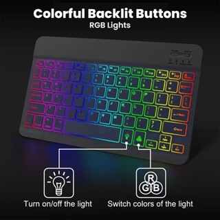 RGB Backlit Wireless Bluetooth Keyboard and Mouse with light LED for ...