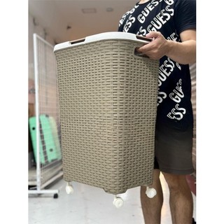 Elegant Aesthetic Rattan Cane Laundry Storage Basket - Large Size with ...