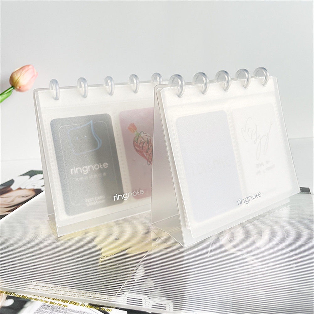 Compact Type 10cm 2 Grid Simple Transparent Card Book Desktop Table ...