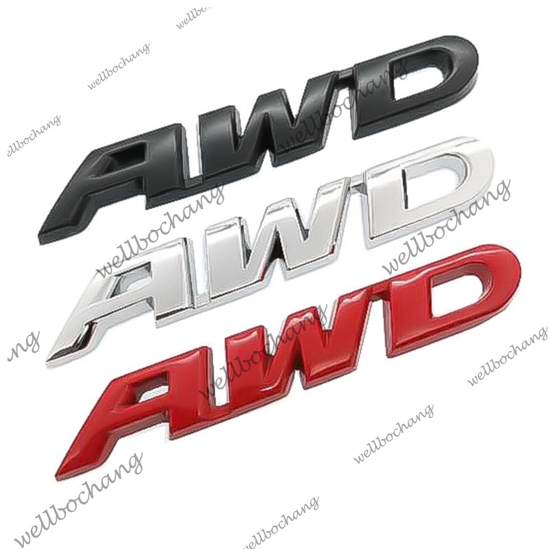 3D Metal AWD Badge Sticker Car Body Emblem Decal 4 Wheel Drive SUV Off ...