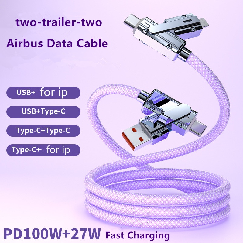 4 in 1 Multi-function Phone USB Cable PD 120W Type C to C to Fast ...