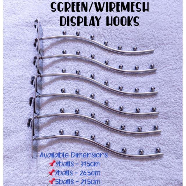 Solid Stainless Steel Screen Hook/ Wire Mesh Hook/ Grid Panel Display ...