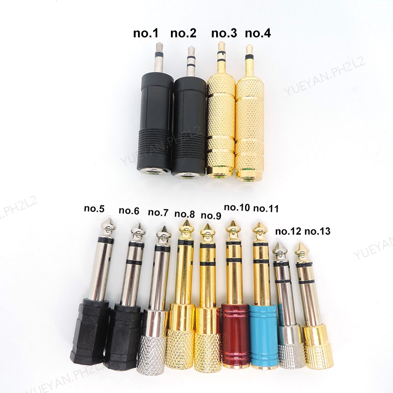 1x 2/3pole 6.5mm 6.35mm male female Jack Plug to 3.5mm male female ...