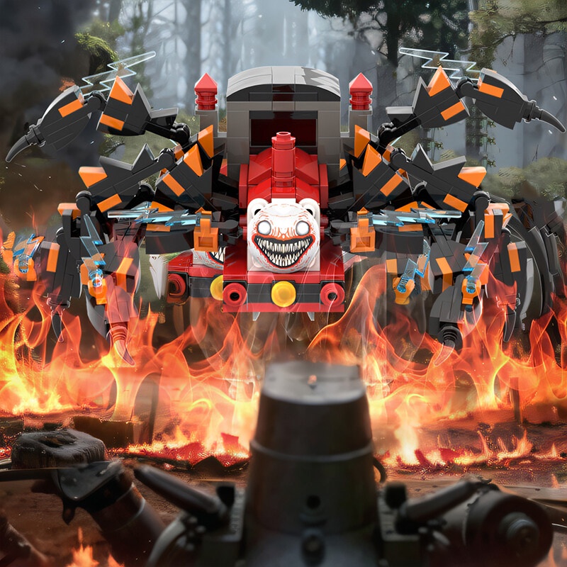 Moc Choo-Choo Charles Building Blocks Set Horrors Game Spider Train Animal Figures Bricks Toys ...