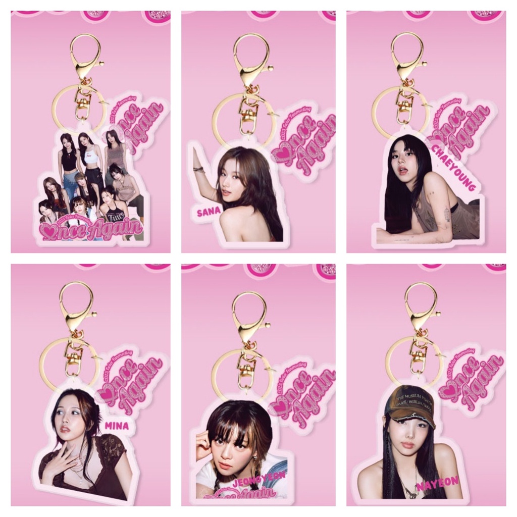 TWICE Acrylic Key Chain Album ONCE AGAIN Transparent Keyring Hanging Up ...