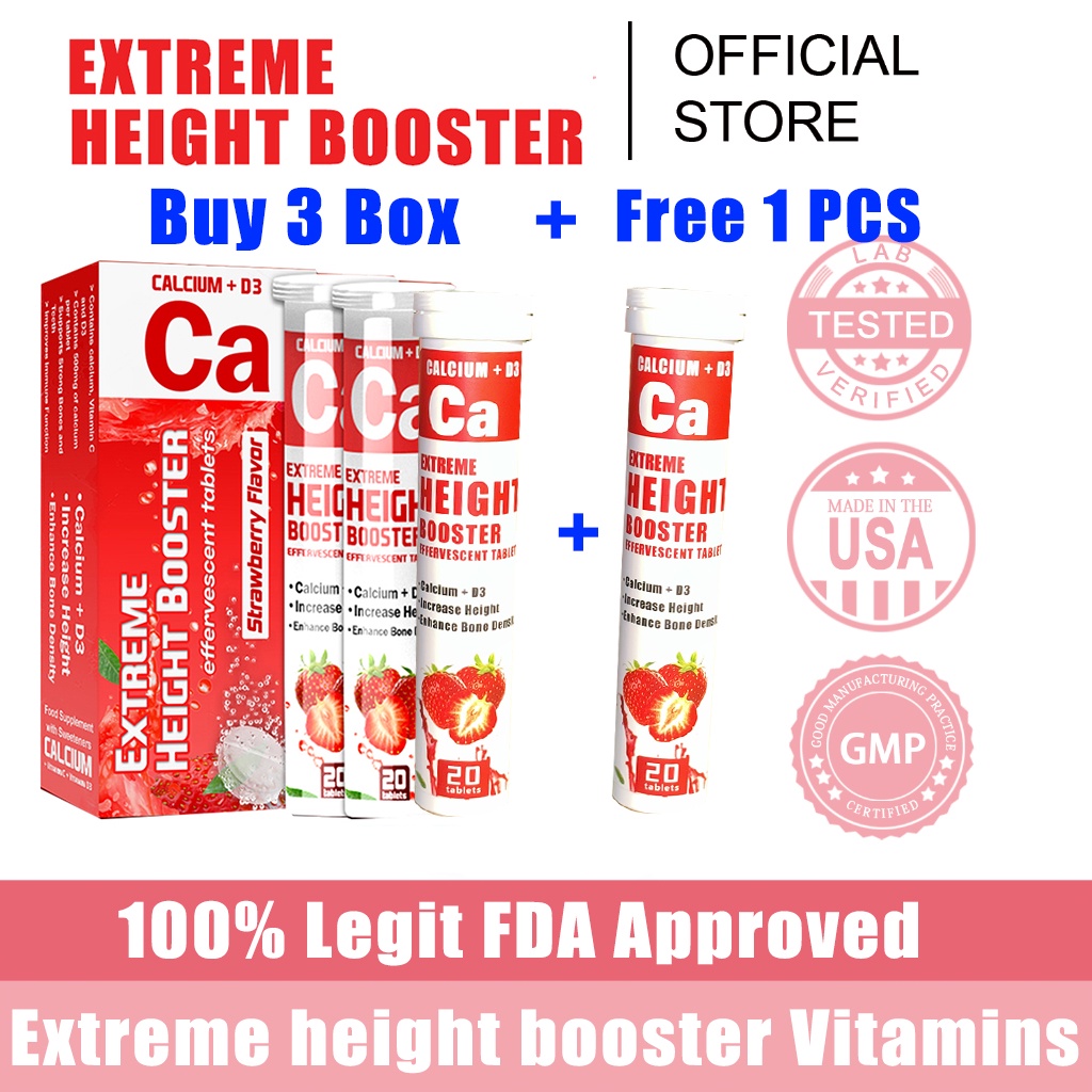 Original Extreme | Xtreme Height Booster Calcium + D3, Taurine, Amino ...