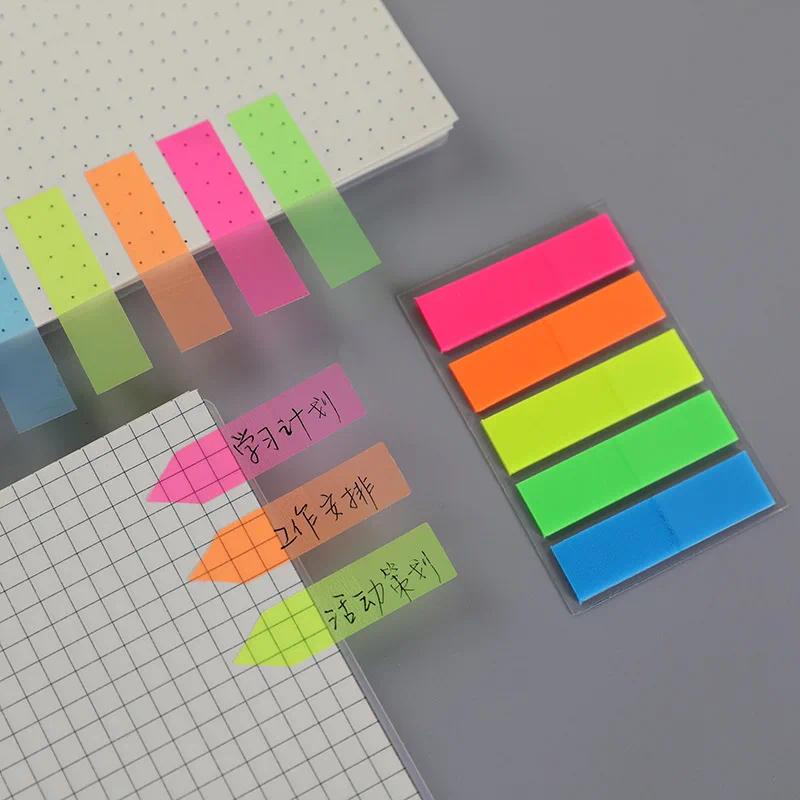 Color Fluorescence Notes Tab Transparent Self-Adhesive Posted It ...