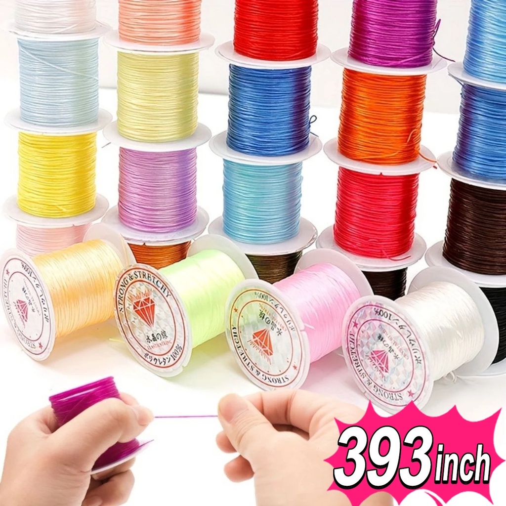 393inch/Roll Strong Elastic Crystal Beading Cord 1mm for Bracelets ...