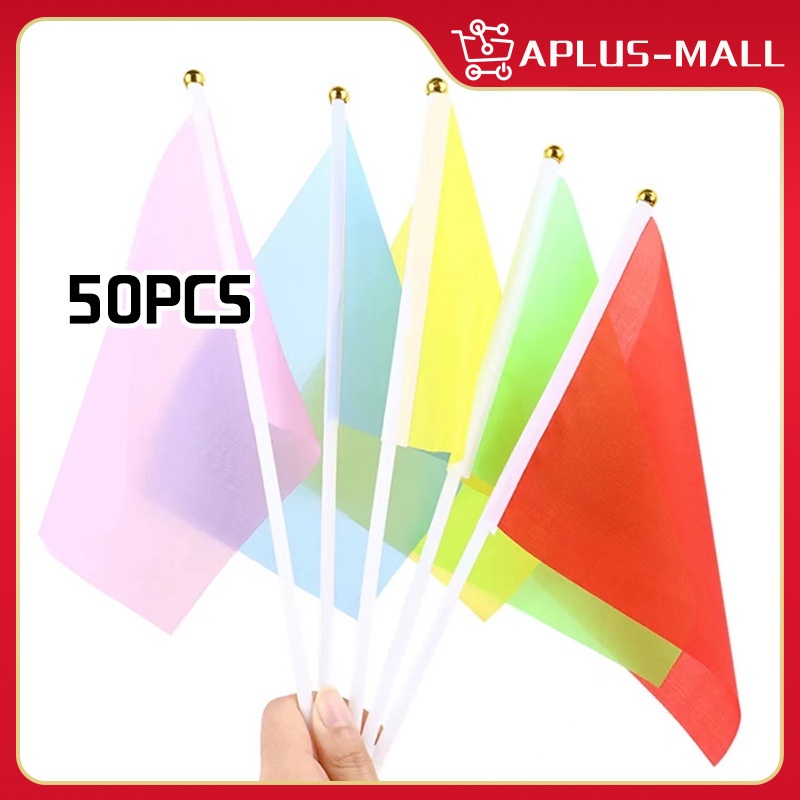 50Pcs 14*21cm Hand Waved Flag Mini Flags Small Square Flag Signal Flags ...