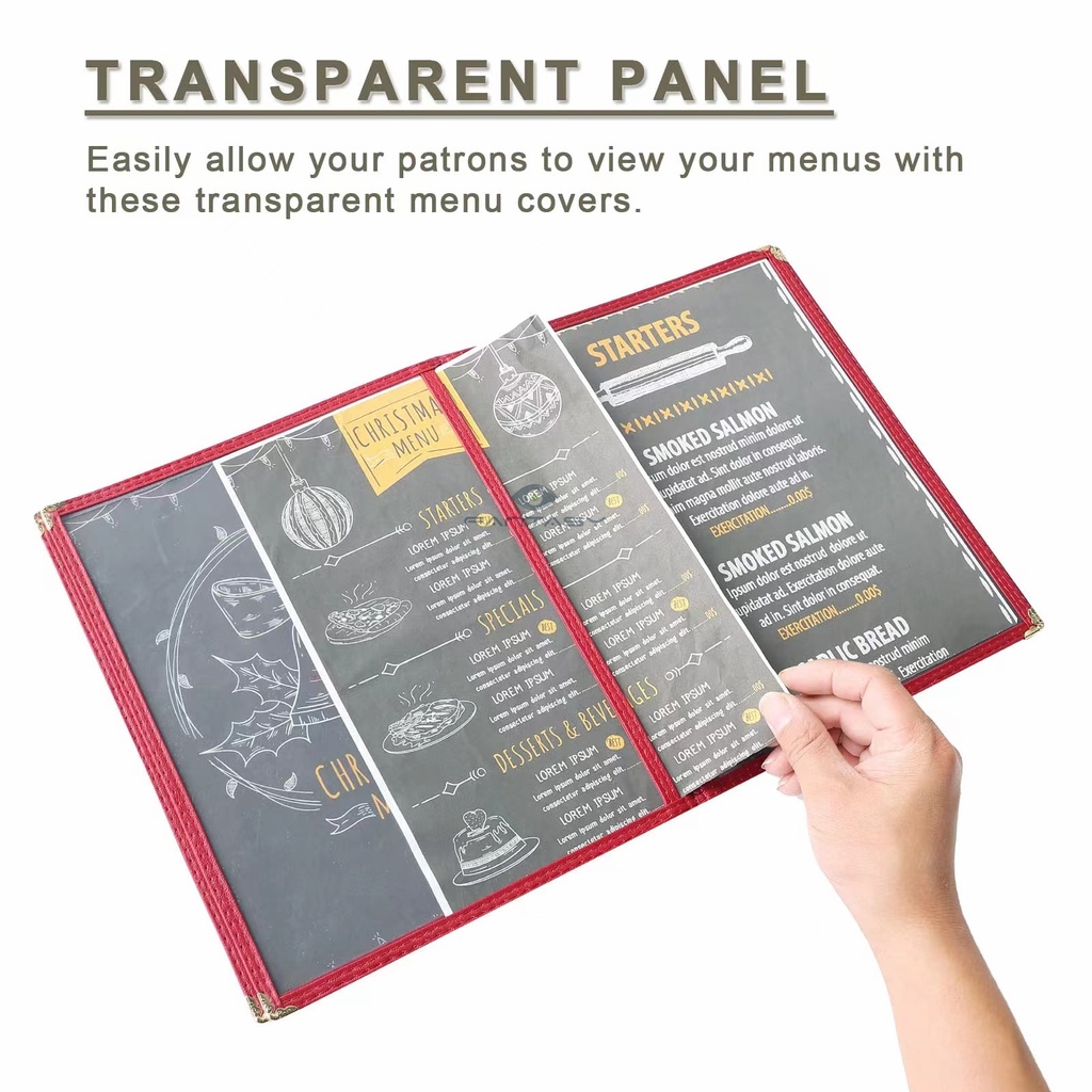 8 Pages 16 Faces A4 Transparent Menu Covers Restaurant Menu Folder Menu ...