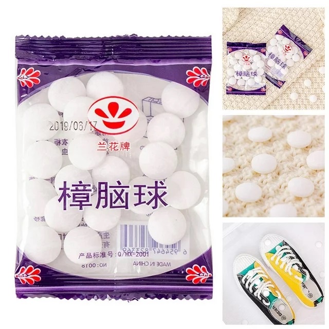 1 Sachet Naphthalene Balls Cockroach Insects Cabinet Drawer Moth Snow ...
