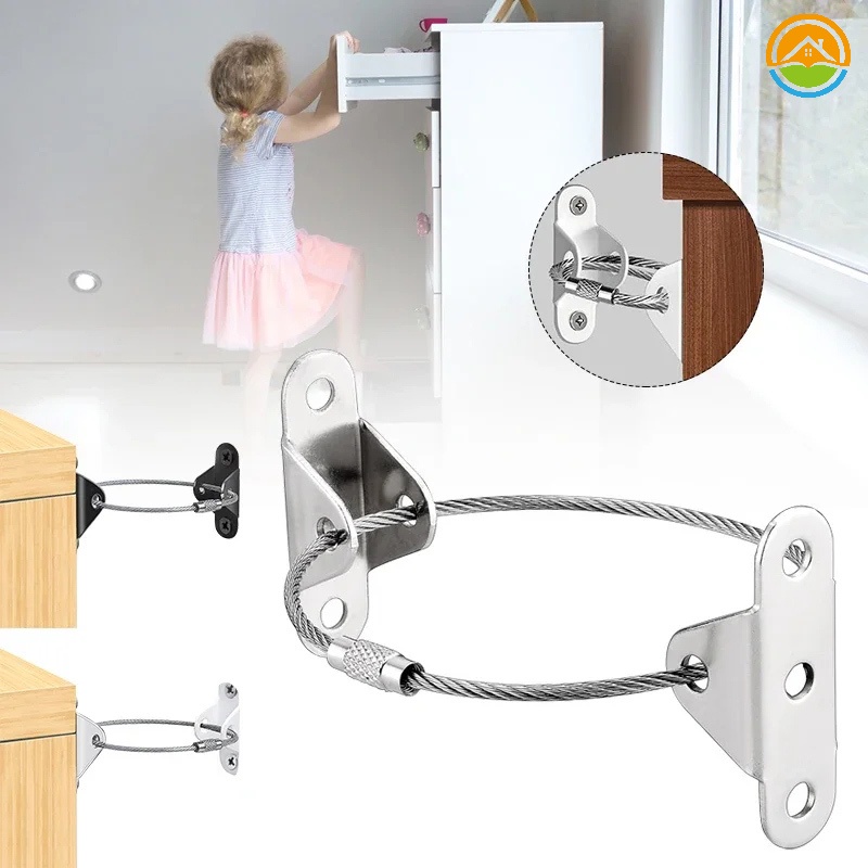 1/2/3Sets Furniture Anti-Tip Anchors/Cabinet Bookshelf Anti Rewind Keep ...