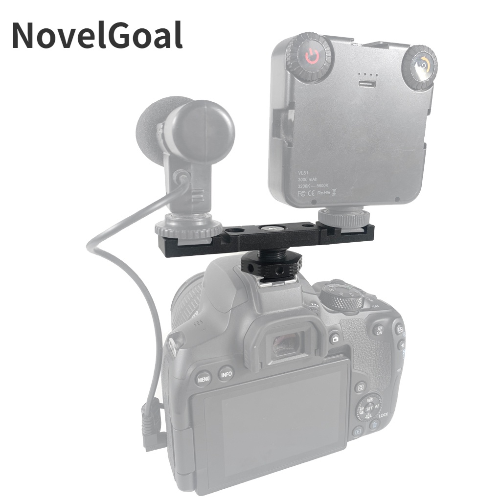 NovelGoal Aluminum Alloy Camera Cold Shoe Mount Adapter Extension Bar ...