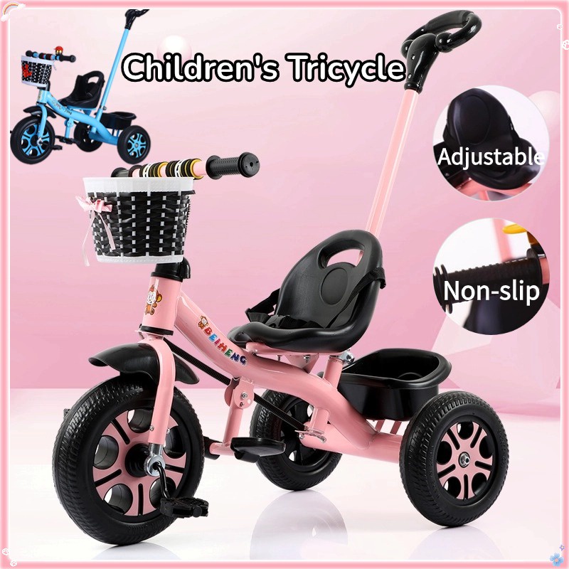 Children's Tricycle for Kid Portable Baby Stroller Bike Three Wheel Bicycle with Front Back ...