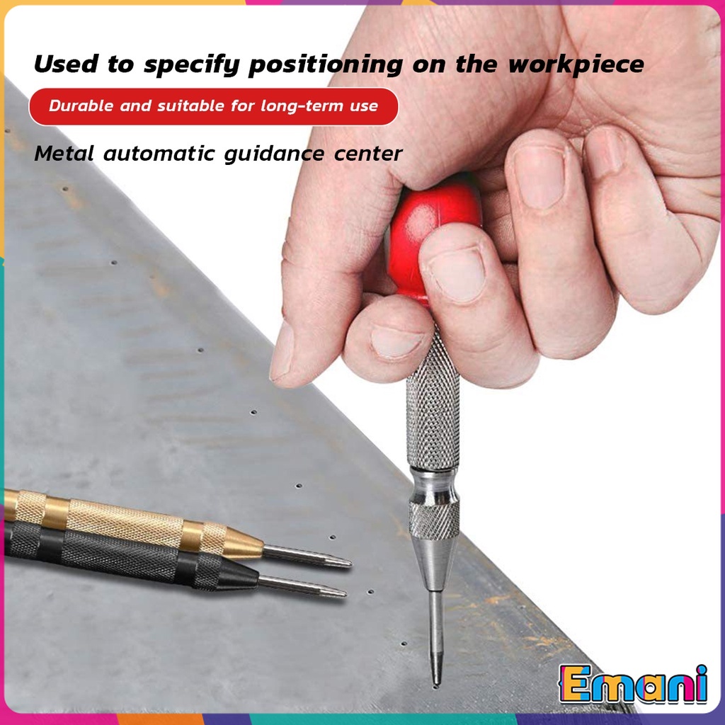 Automatic Center Punch Adjustable Spring-Loaded Tool Anti-Slip Knurled ...