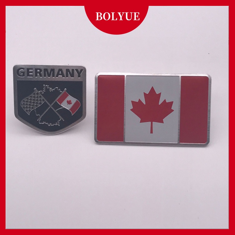 3d Aluminum Alloy Bumper Stickers Canadian Flag Car Badge Sticker Car ...