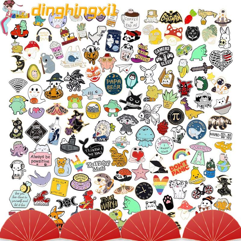 24 Pack Cute Enamel Backpack Pins, Fun Enamel Pins Bulk Set Cool Button ...