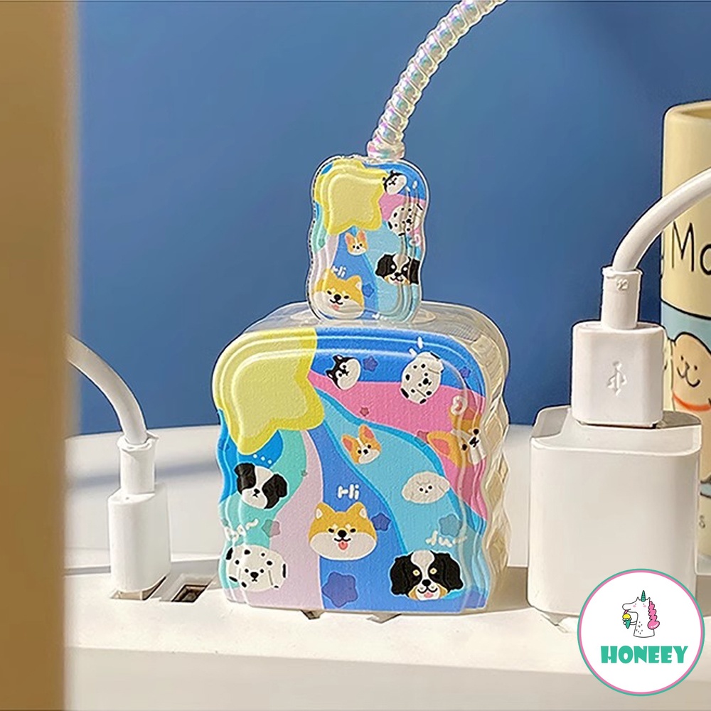 Cartoon Dog Yellow Star Rainbow Charger Protector Cover for Apple ...