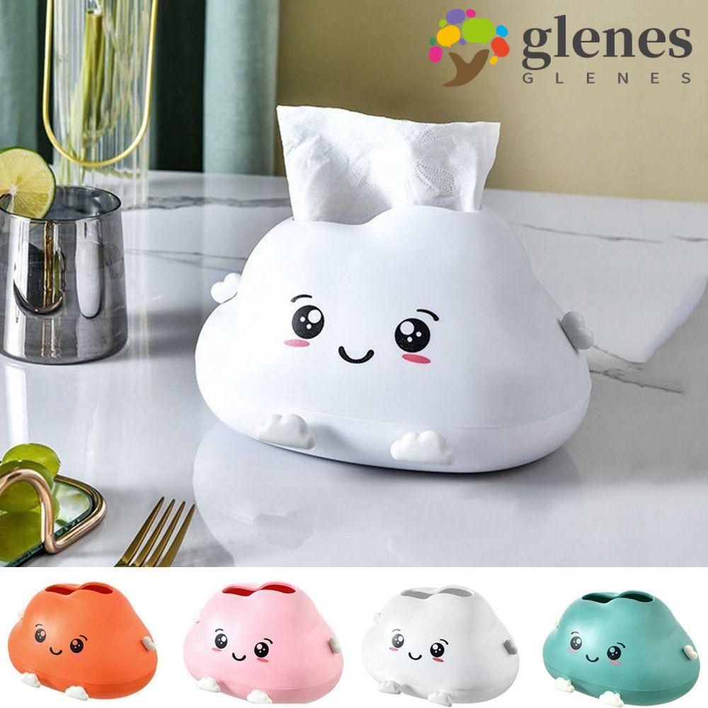 GLENES Cloud Shape Tissue Box, Plastic Cute Cloud Tissue Dispenser ...