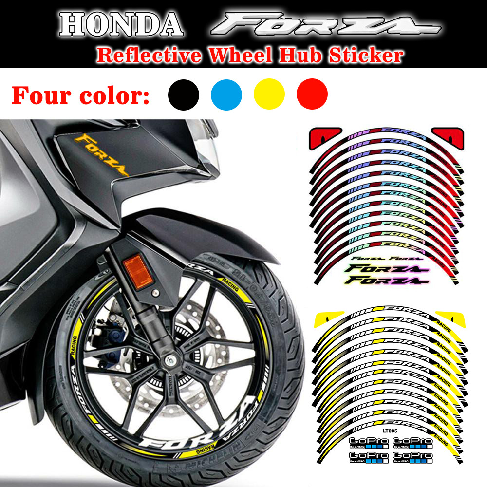 HONDA FORZA Motorcycle Rim Hub Sticker Reflective Waterproof Mags ...