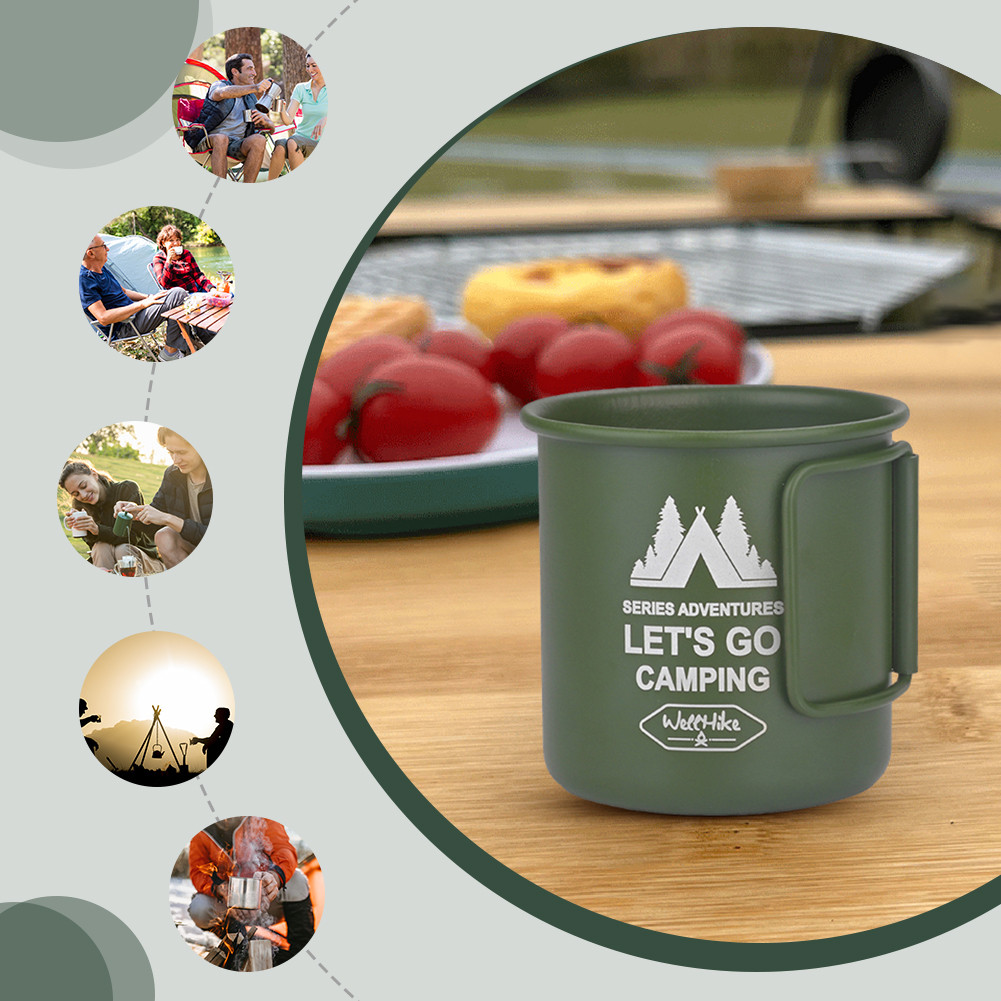 300ML Picnic Cup Ultra-Light Hiking Mug Outdoor Kitchen Equipment ...
