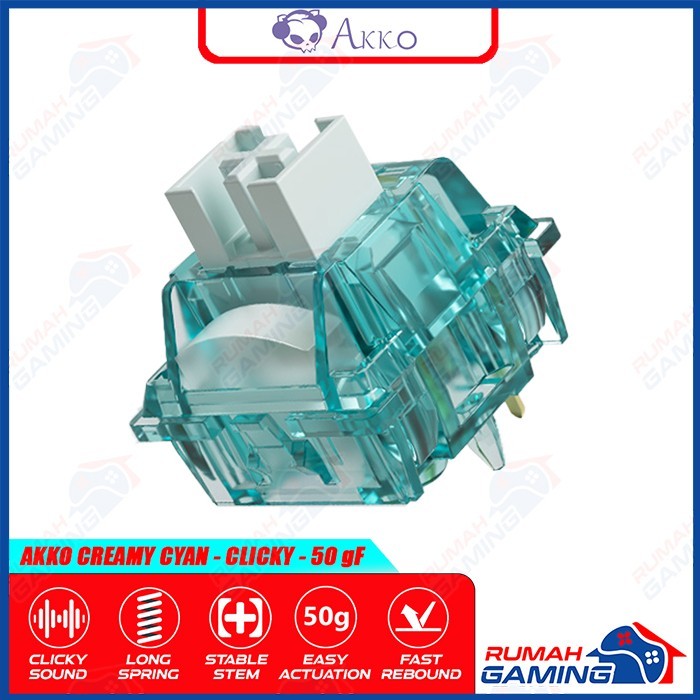 AKKO - Creamy Cyan Switch - 5 Pin - 50g - Pcb Mount - Clicky - Switch ...