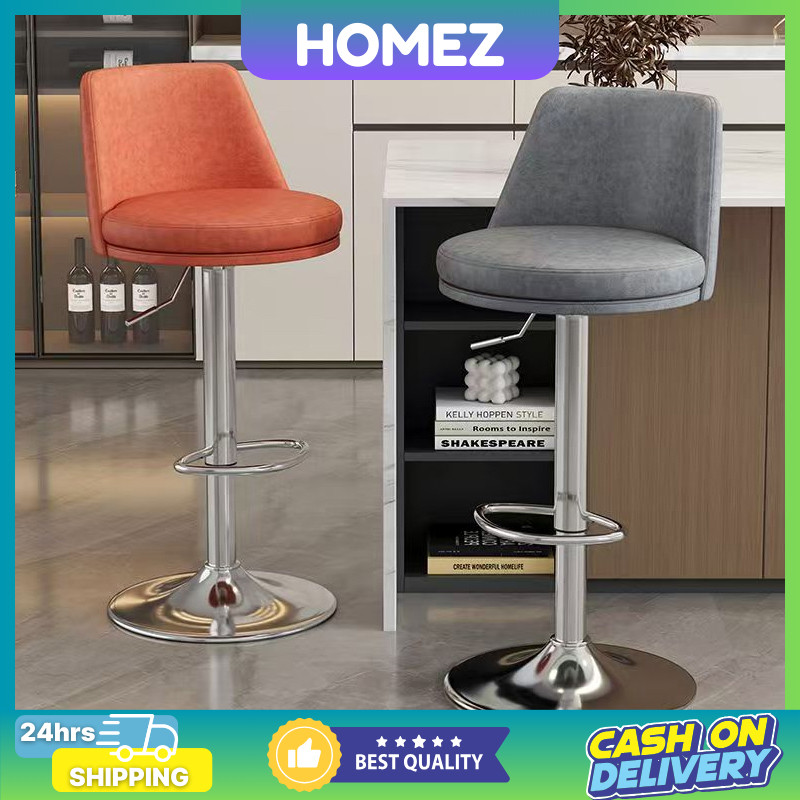 Adjustable Swivel Counter Bar Stool Chairs with Back Metal High chair ...