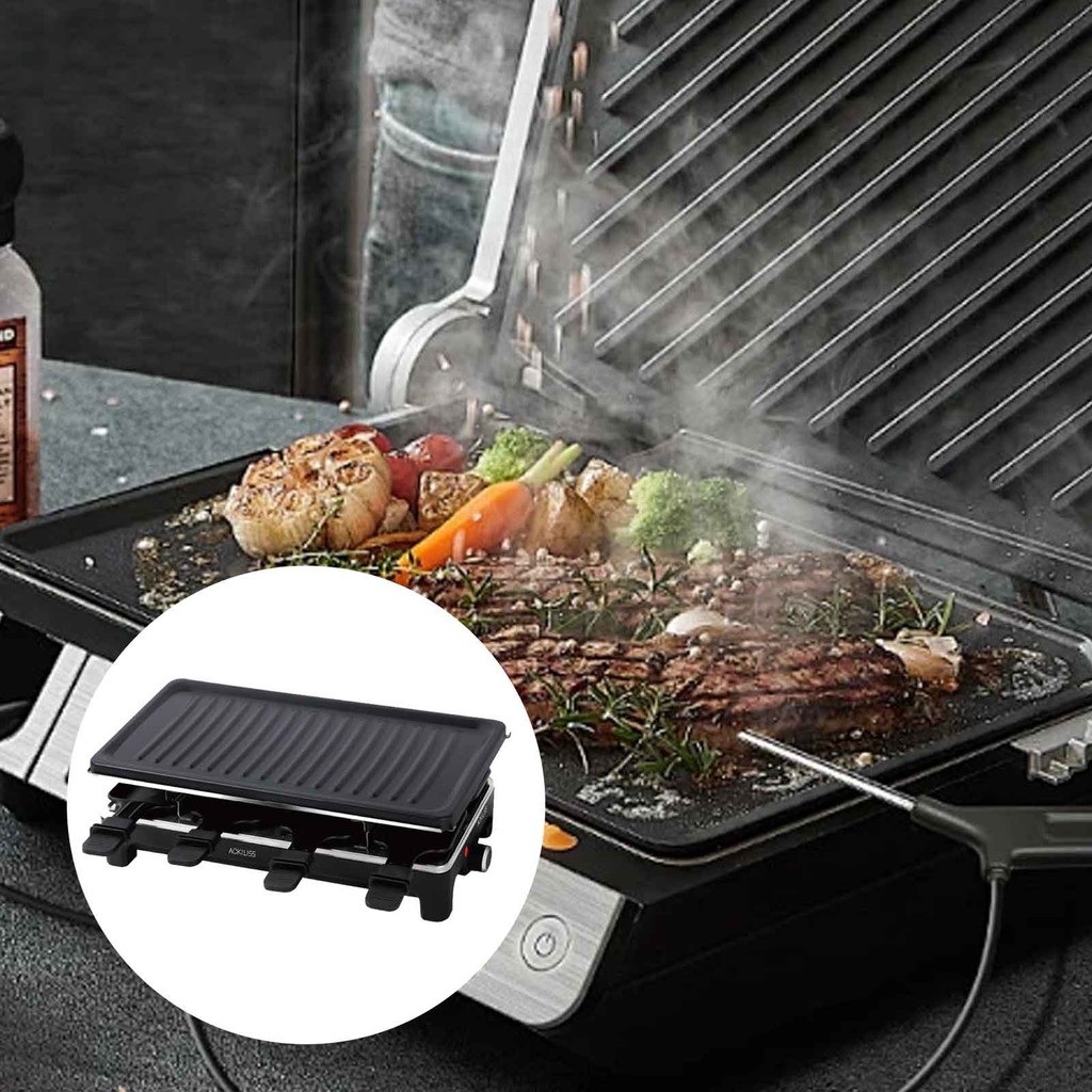 Yetoone Raclette Table Grill, Electric Korean BBQ Grill Indoor Cheese ...