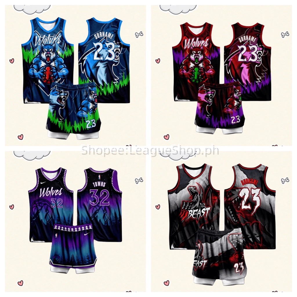 New Wolves 12 Basketball Jersey for Kids 2023 New Design Jersey Short ...