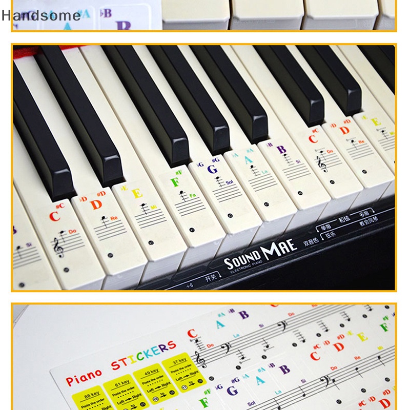 Handsome- Keyboard notes Sticker 88/61/54/49/37 keys Piano Sticker ...