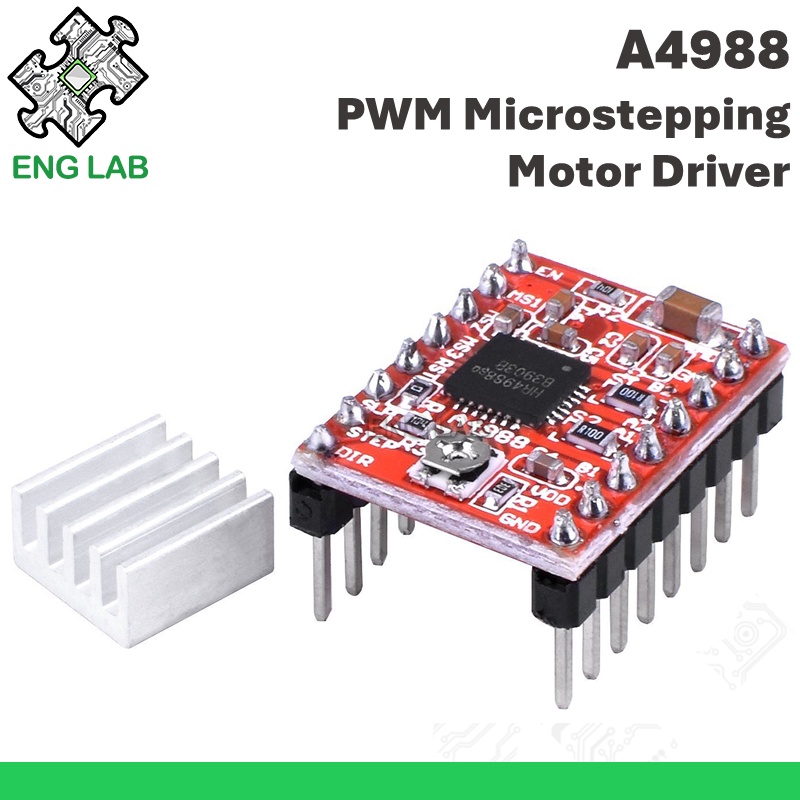ENGLAB★A4988 Stepper Motor Driver With Heatsink, Micro Stepping Motor ...