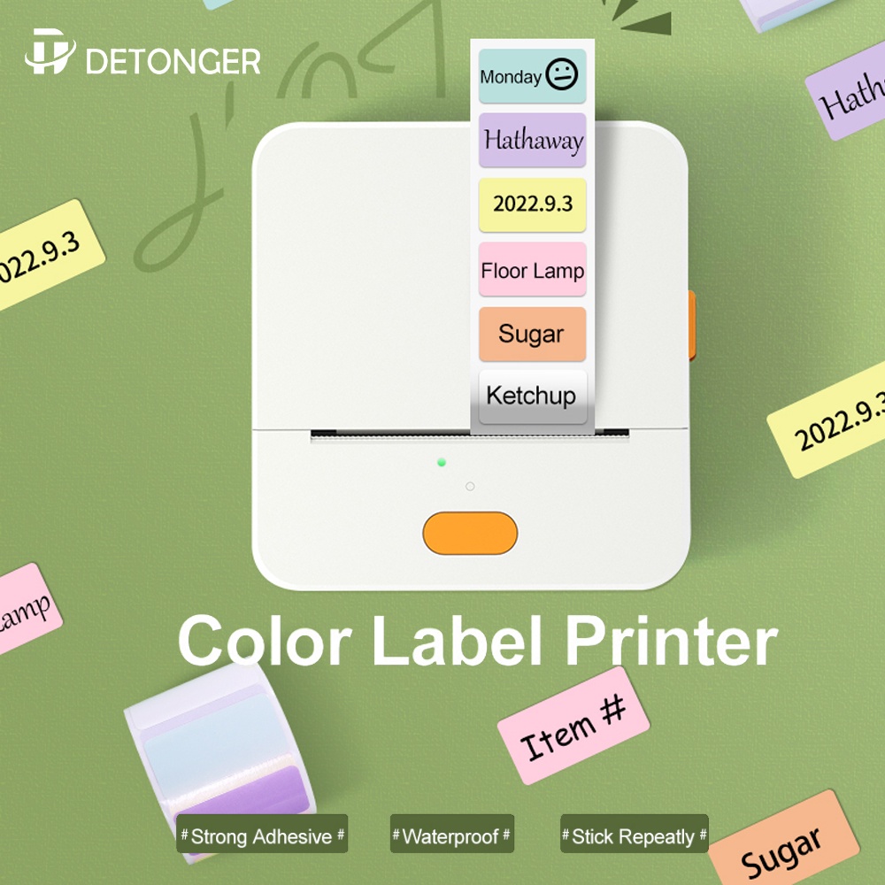 DETONGER P1 Mini Self-adhesive Portable Thermal Label Printer for ...