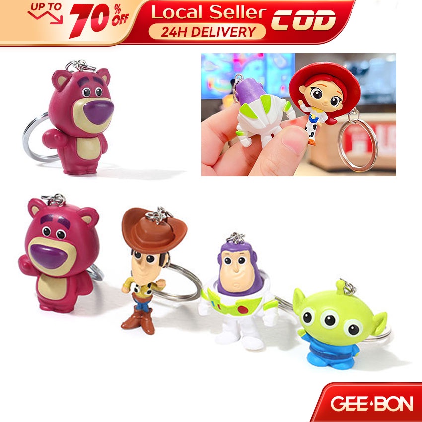 GEEBON Toy Story Keychain Anime Buzz Lightyear Woody Bear Jessie Alien ...