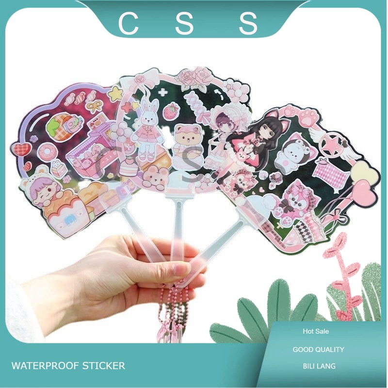 CSS Cartoon Cute Hand Fan Acrylic DIY Fan Hand Shake Fan Gift Set ...