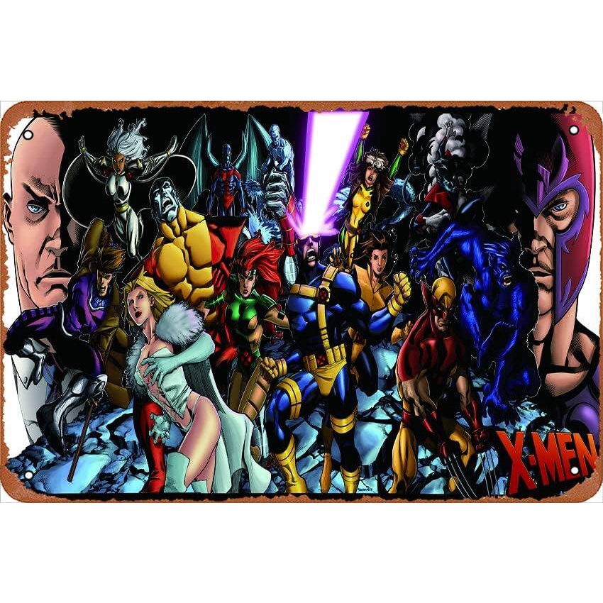 X-Men Cartoon Poster Retro Tin Sign Wall Art Decor Metal Sign ...